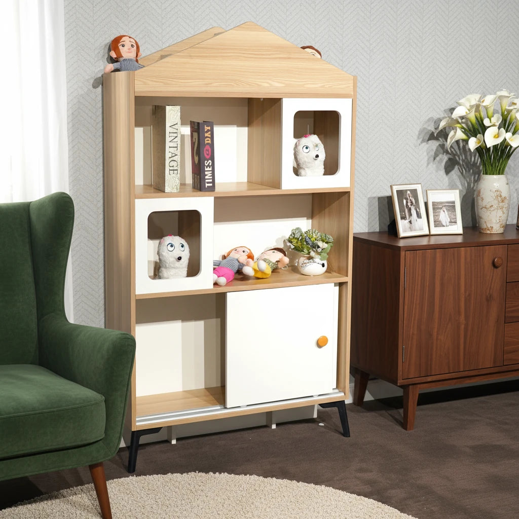 Liora House-Shaped Kids Storage Shelf with Multiple Compartments | agc ...