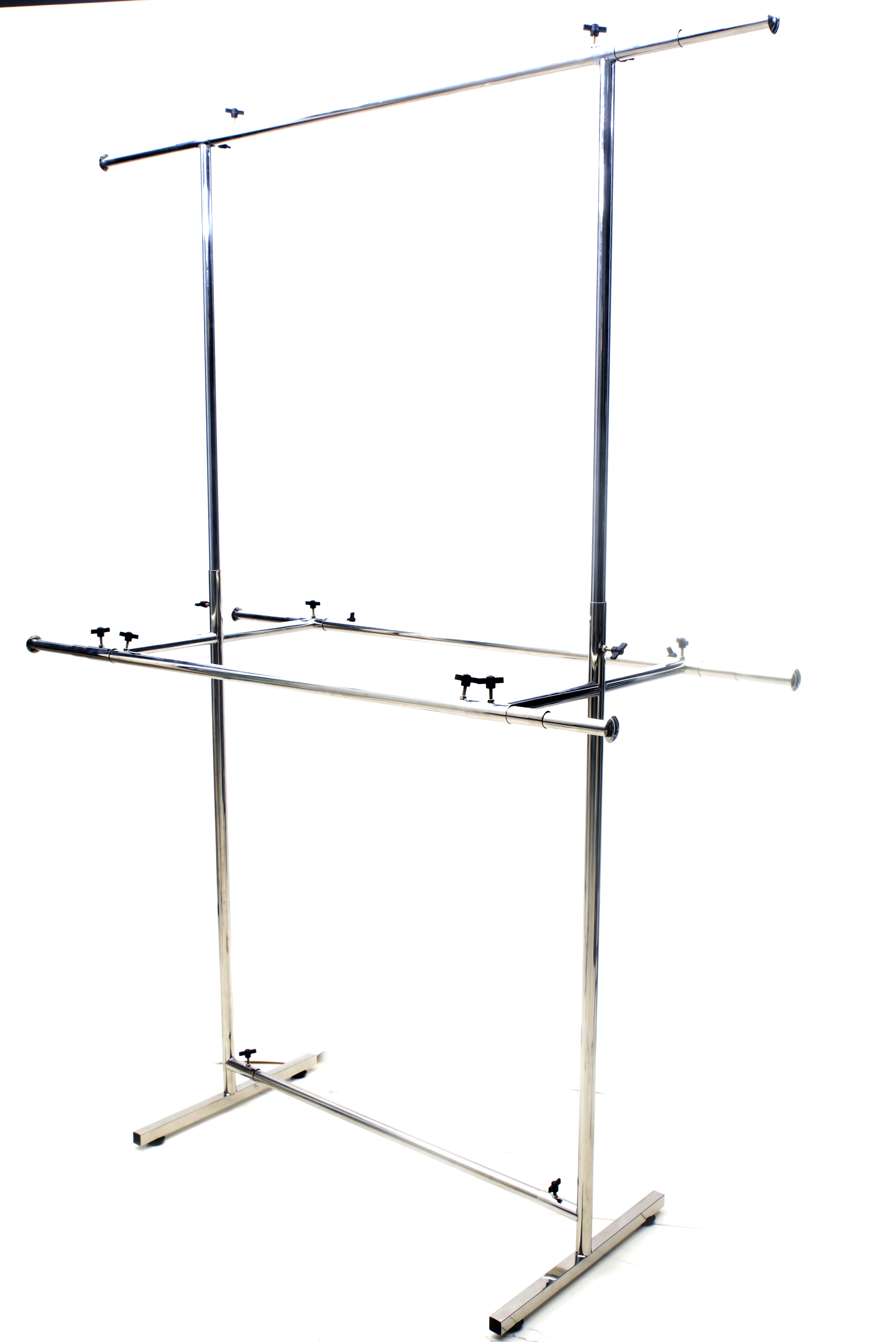 Stainless Steel Multi-Level Garment Rack | Adjustable Clothing Display ...